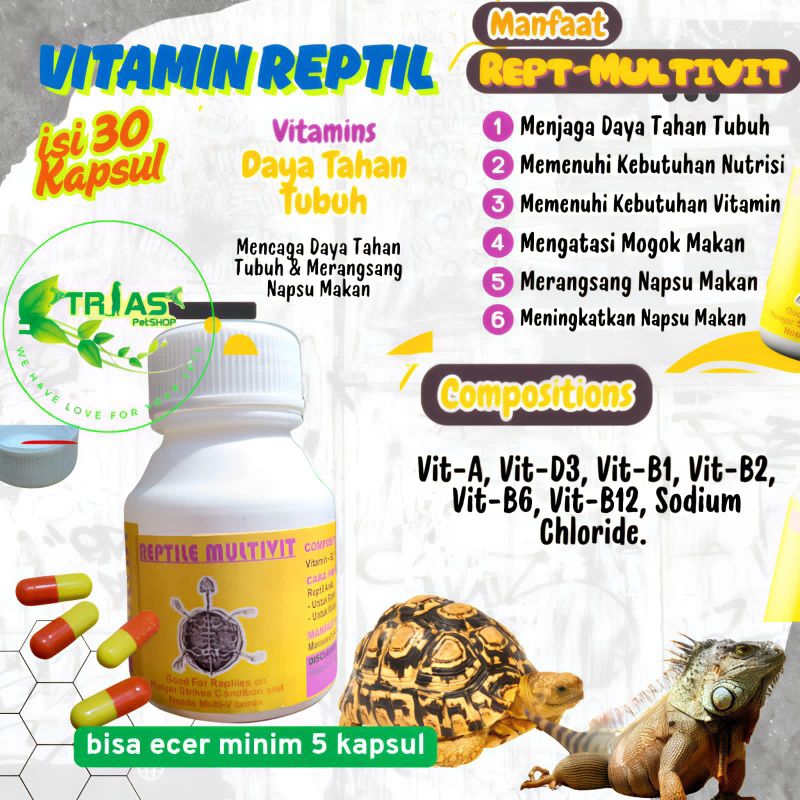 Jual Multivitamin reptil by mr torto/vitamin kura kura/vitamin iguana/vitamin bearded dragon ...