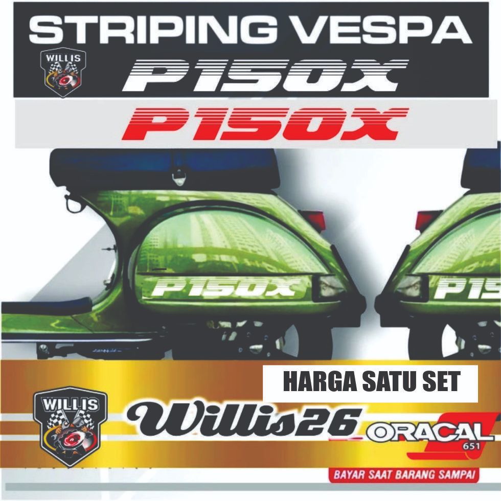 Jual STICKER STIKER CUTTING VESPA 2 TAK UNIVERSAL PX PS STYLE STRIPING ...