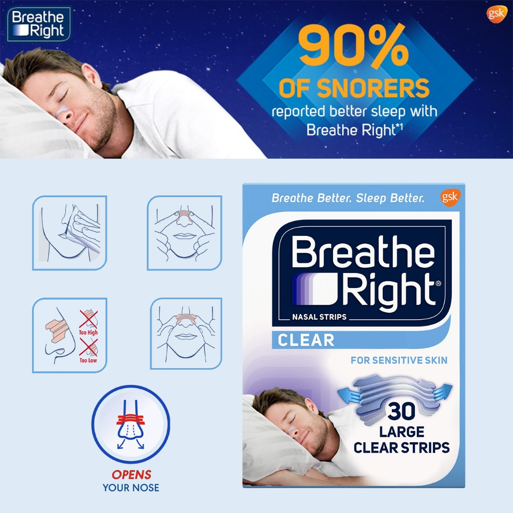 Jual Breathe Right Nasal Strips Extra Strength 30pcs / Reduces Snoring ...