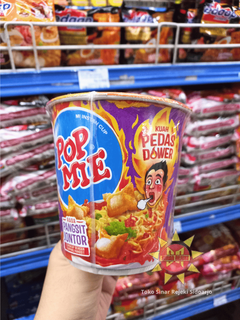 Jual Pop Mie Cup Kuah Pedas Dower Rasa Pangsit Jontor 75 gram | Shopee ...