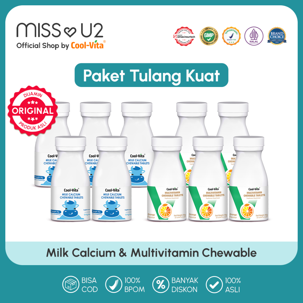 Jual Coolvita 5 botol MV Orange + 5 botol Calcium Miss U2ltivitamin ...