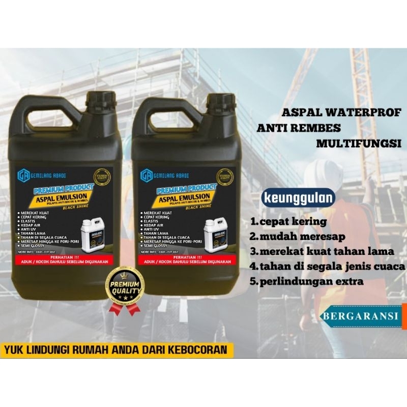 Jual aspal waterproof 5 KG emulsion rembes 100%ASLI EMULSI | Shopee ...