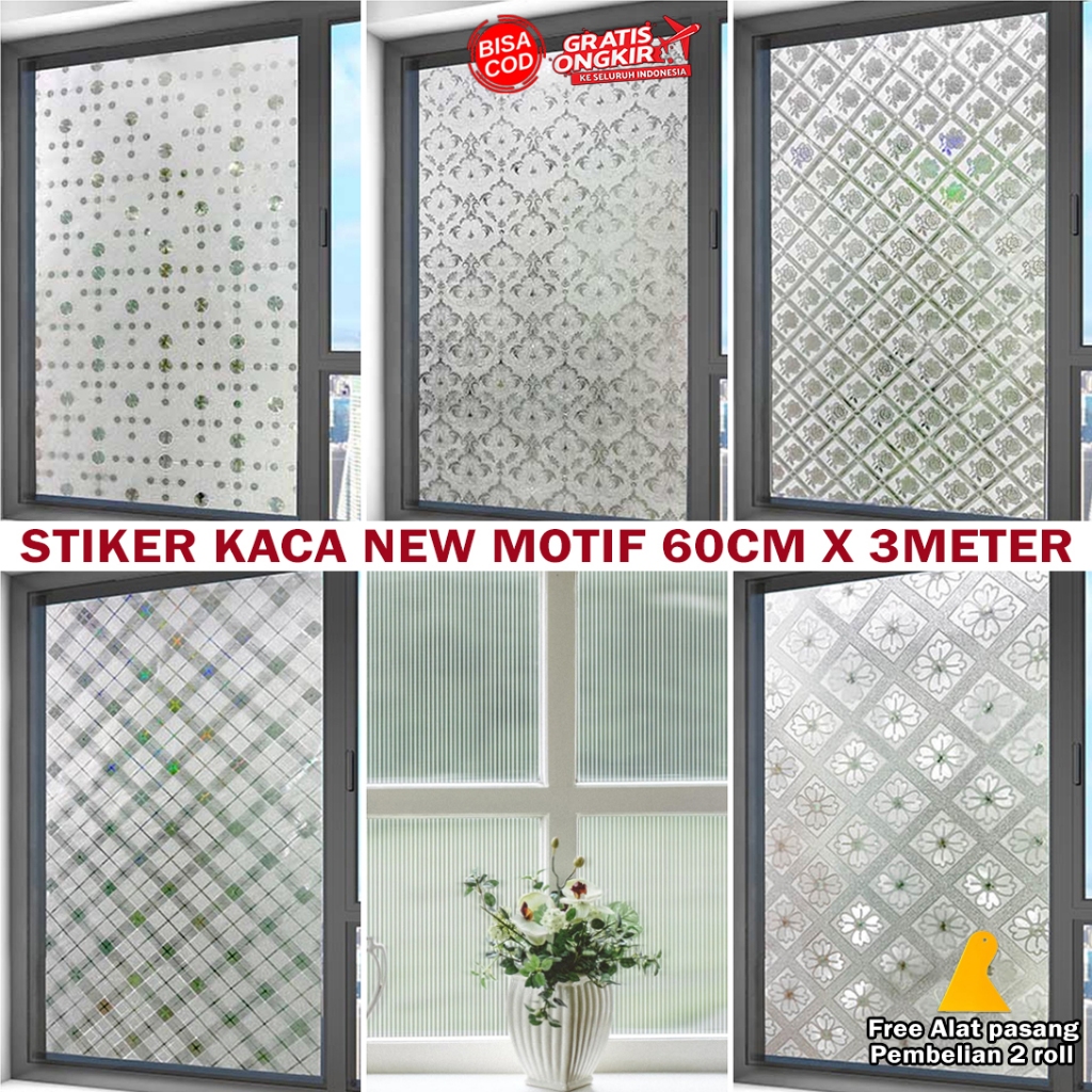 Jual Stiker Kaca Film Sanblast Sandblast Sunblast Aneka Motif Lebar 60cmx 3m | Shopee Indonesia