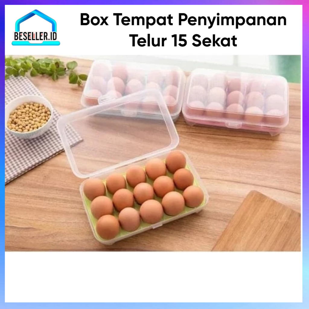 Jual BSid Box Tempat Penyimpanan Telur 15 Sekat Portable Tempat Box ...
