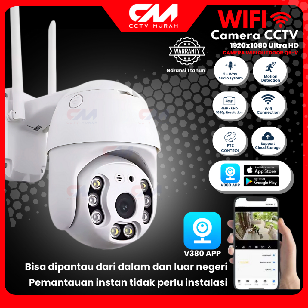 Jual CCTV WIFI OUTDOOR Full Color Siang Malam Audio 2 Arah || Instalasi ...