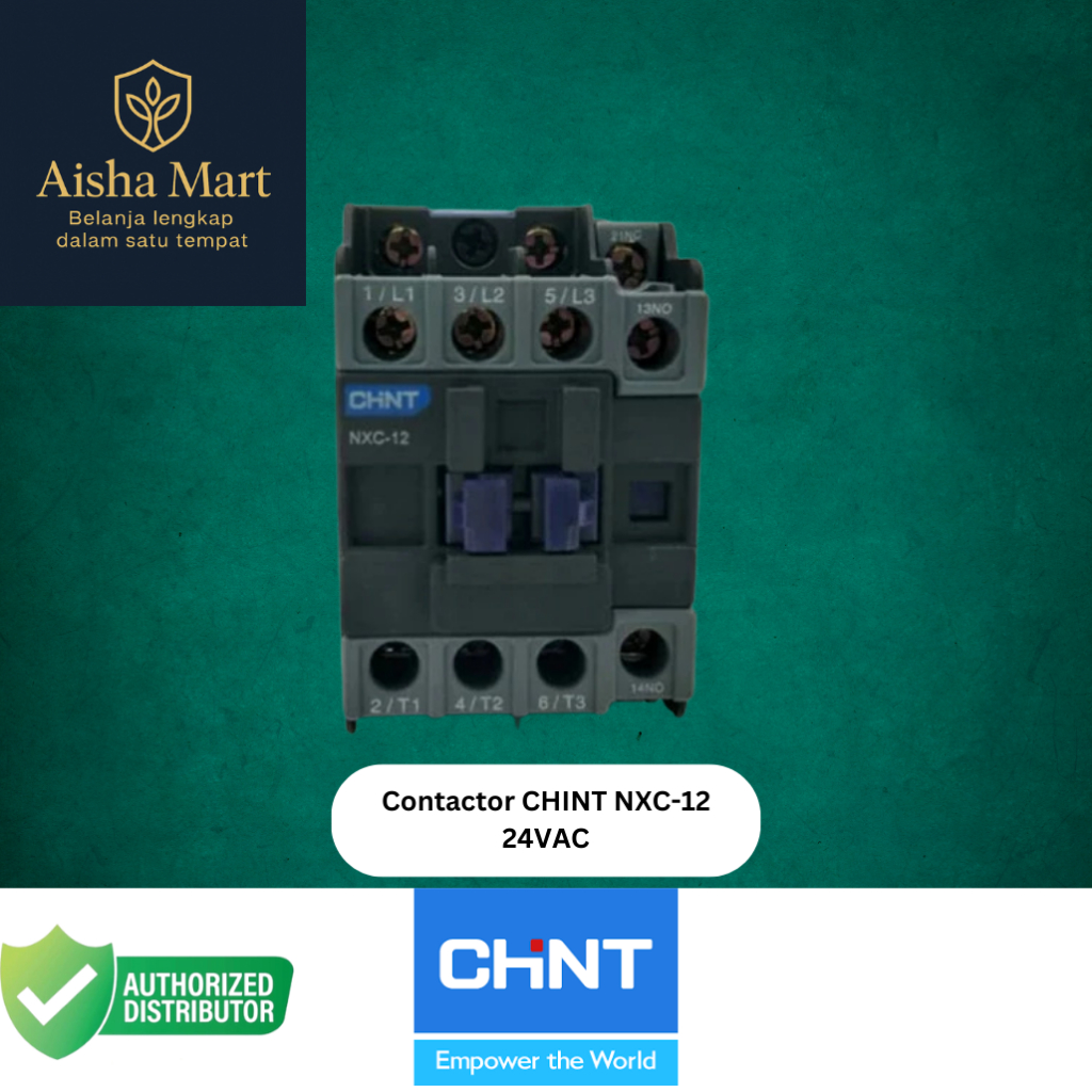 Jual Contactor CHINT NXC-12 24V AC | Kontaktor Listrik Coil 24VAC 12A ...