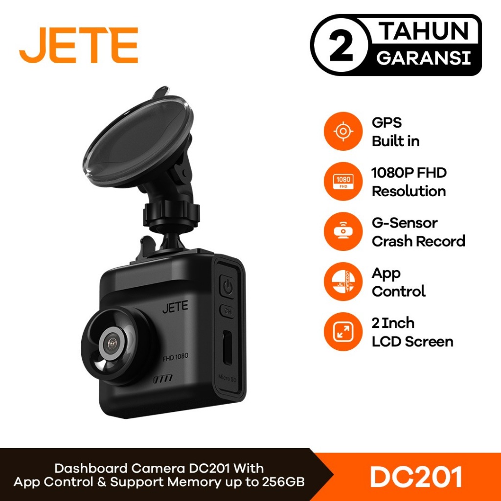 Jual Dashcam Mobil 1080p FHD JETE DC201 Dual Channel with Apps Control ...