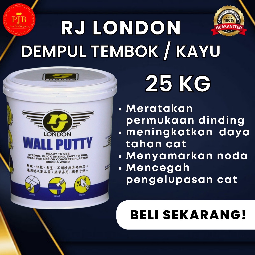 Jual RJ London Wall Putty Dempul Tembok/Kayu 25 kg 100% Original / Asli ...
