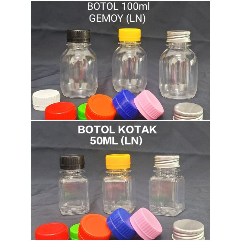 Jual BOTOL MINI KOTAK 50ml / BOTOL MINI GENDUT 100ml | Shopee Indonesia