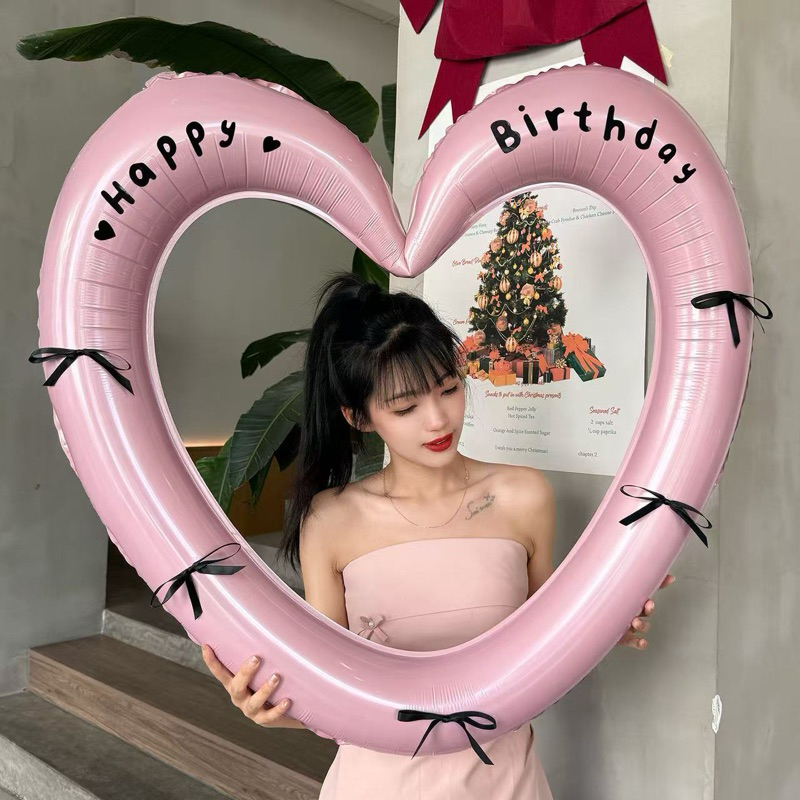 Jual balloon Hollow heart Frame balon bingkay bentuk hati JUMBO ...