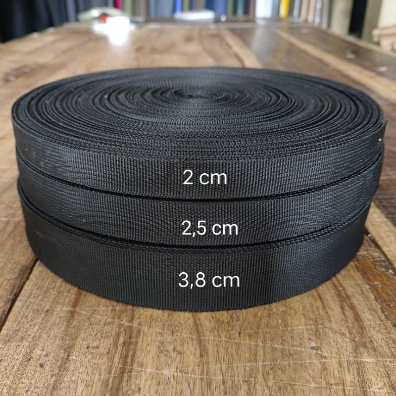 Jual Tali Webbing Kasar FA Hitam Per 1 Rol (45meter) | Shopee Indonesia