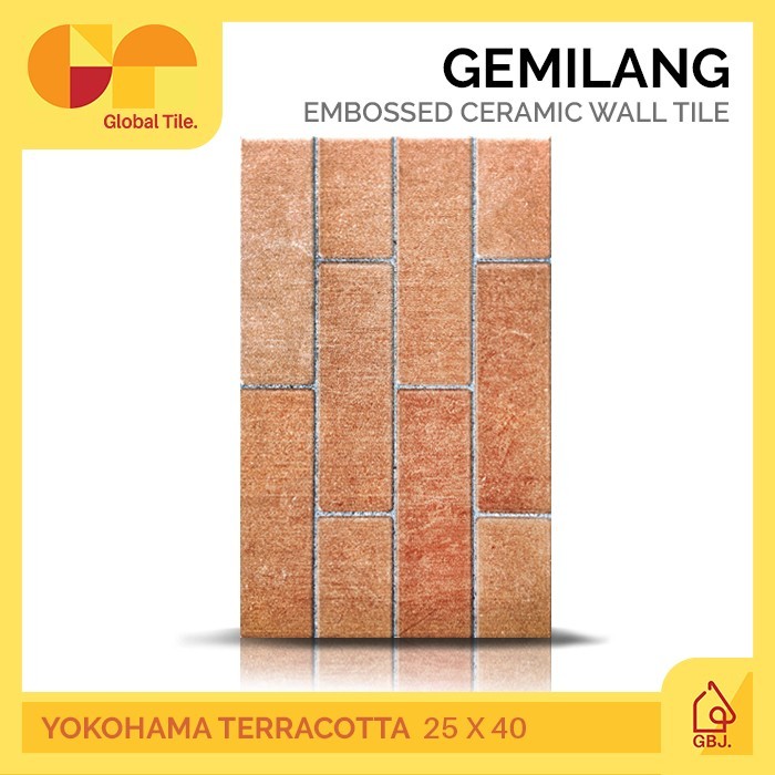 Jual KERAMIK GEMILANG 25 X 40 YOKOHAMA TERRACOTTA DINDING BATA TIMBUL ...