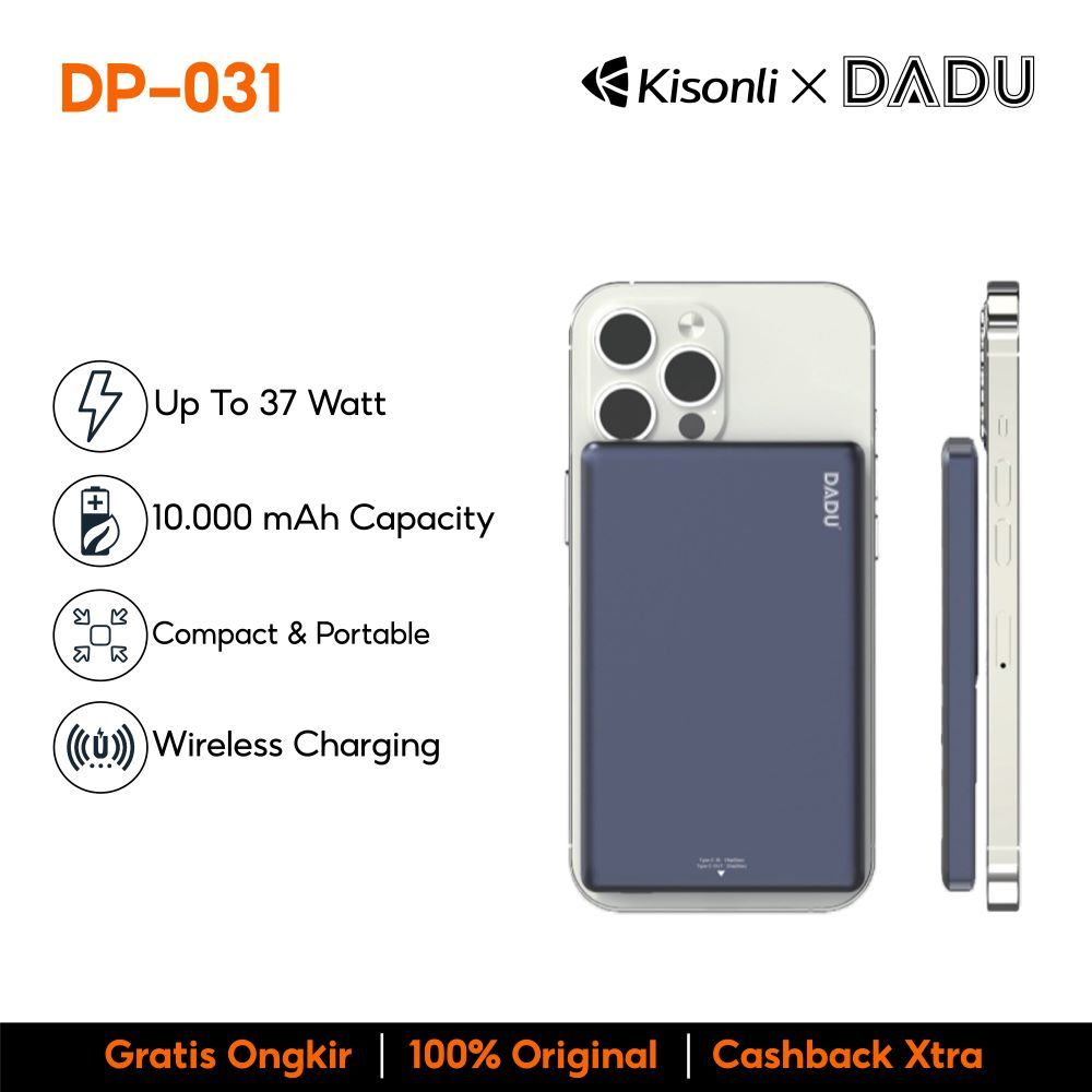 Jual KISONLI x DADU Powerbank Magnetik 10.000mAh Magsafe Ultra Slim ...