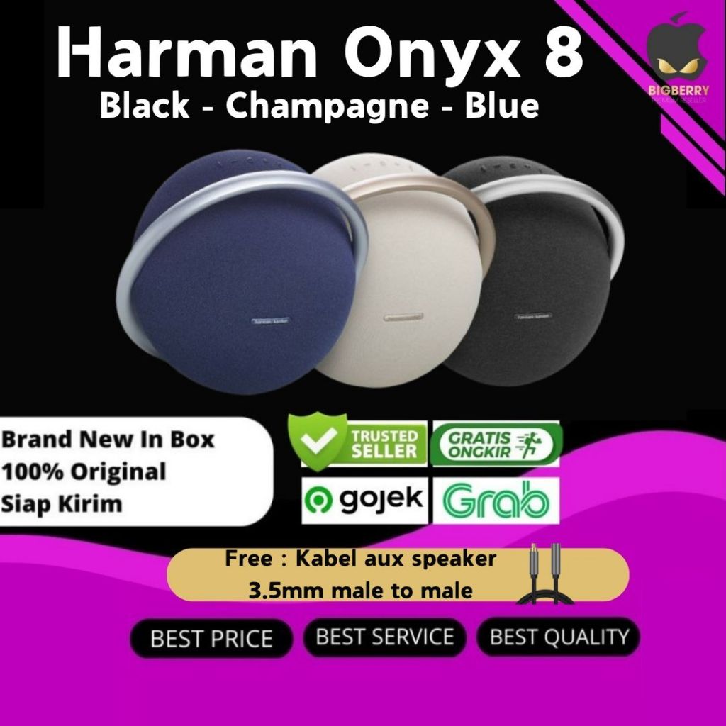 Jual Harman Kardon Onyx Studio 8 Blue Black Champagne Speaker Bluetooth ...