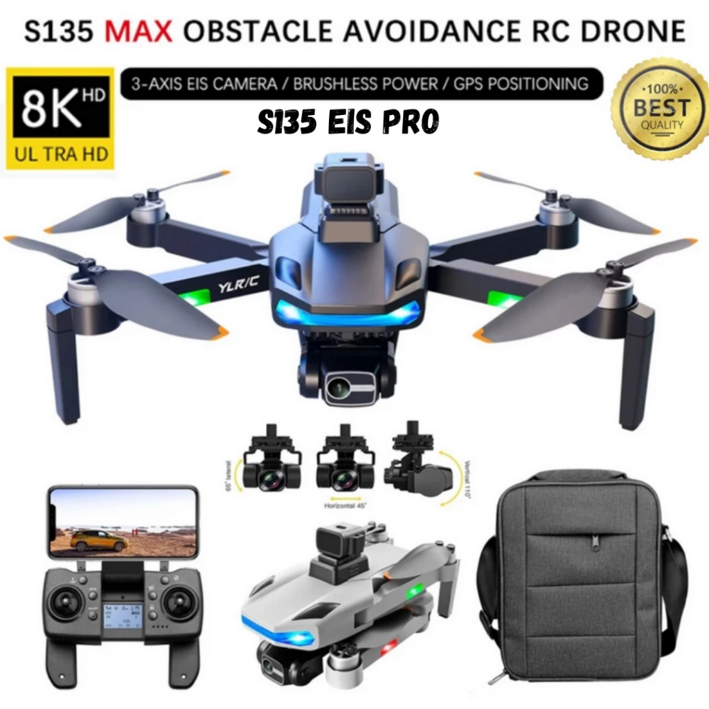 Jual YLRC S135 EIS Pro Drone 5G GPS 8K HD 3-Axis Gimbal Aerial Photography Dual Camera Wifi FPV ...