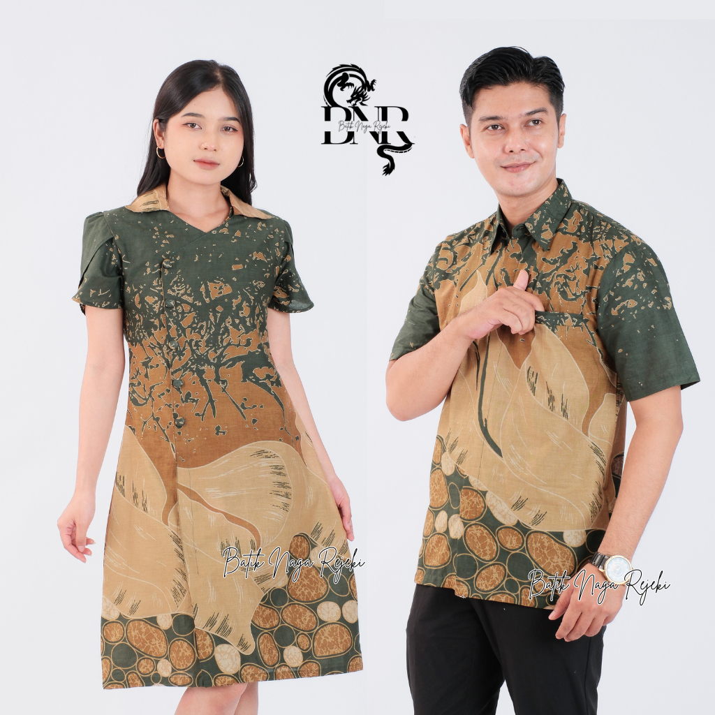 Jual BatikNagaRejeki - Atasan & Dress Batik Hijau Mocha Couple Modern ...