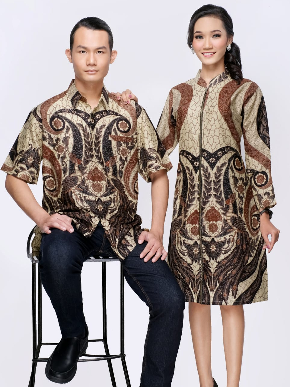 Jual AC02 - Akasizbatik Couple Tunik Batik Seragam Keluarga Lengan ...