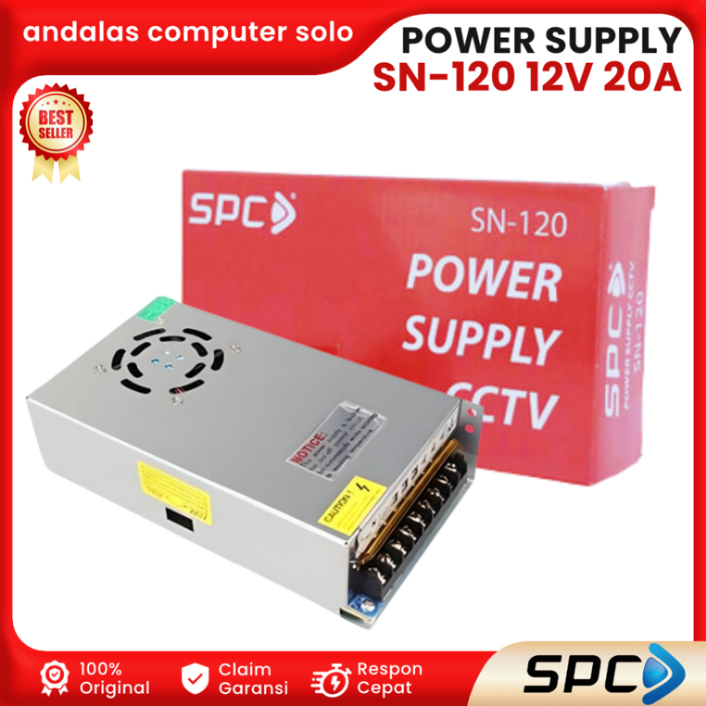 Jual POWER SUPPLY PSU CCTV 20A JARING SPC SN-120 ADAPTOR PSU CCTV ...