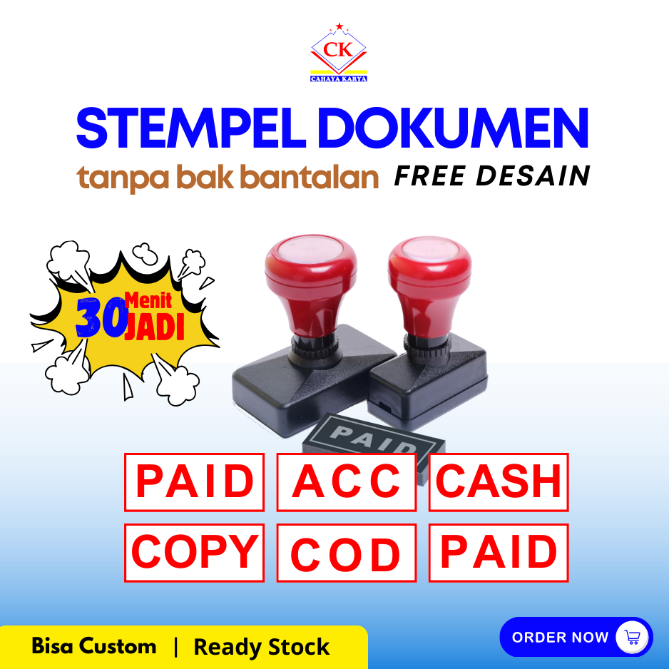 Jual Stempel Dokumen /PAID /COPY/ RAHASIA /LUNAS DLL. ( BISA CUSTOM ...