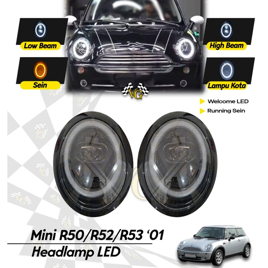 Jual Headlamp Mini Cooper R50 R52 R53 2001 - 2007 Mini Gen 1 Lampu ...