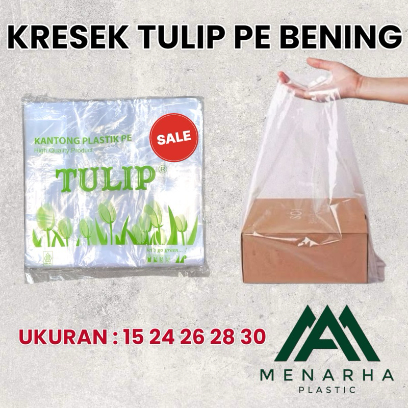 Jual Kantong Kresek Plastik Tulip PE BENING Transparan 15 24 26 28 30 ...