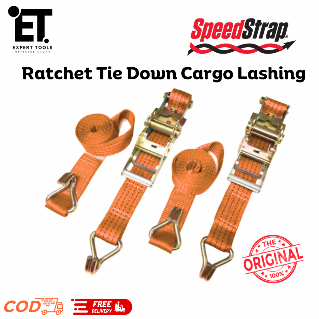 Jual Ratchet Tie Down Cargo Lashing Belt 2 Ton x 10 Meter Orange ...