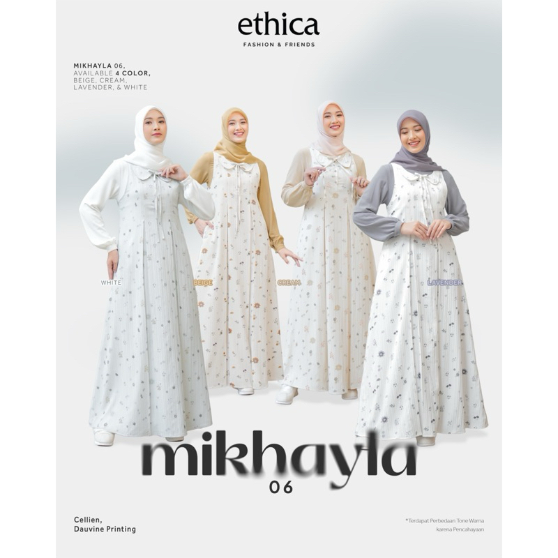Jual ETHICA GAMIS MIKHAYLA 06 (Beige, Cream, Lavender, White) | Shopee ...