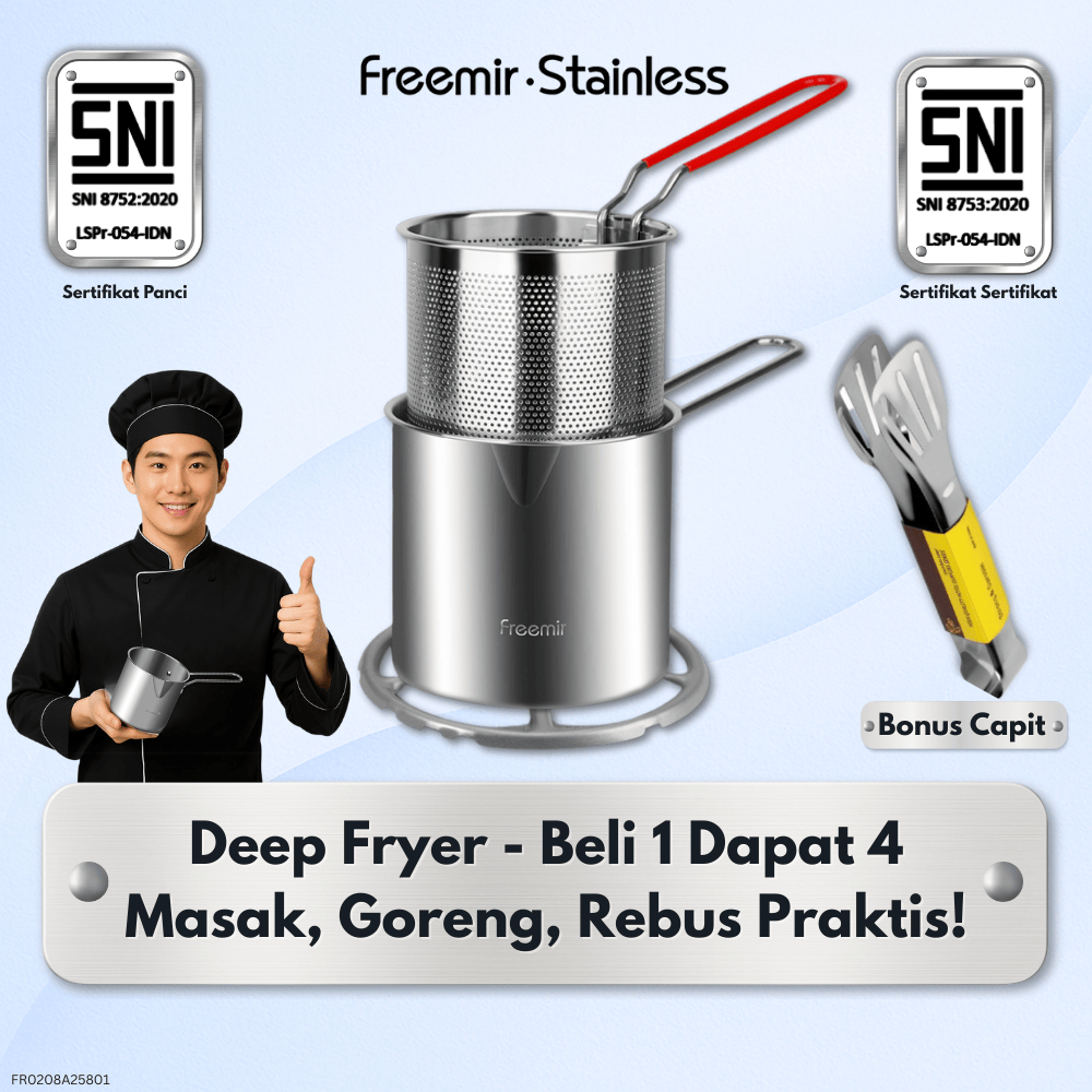 Jual [Diskon Gajian] freemir 3 in 1 Mini Deep Fryer – Hemat Minyak ...