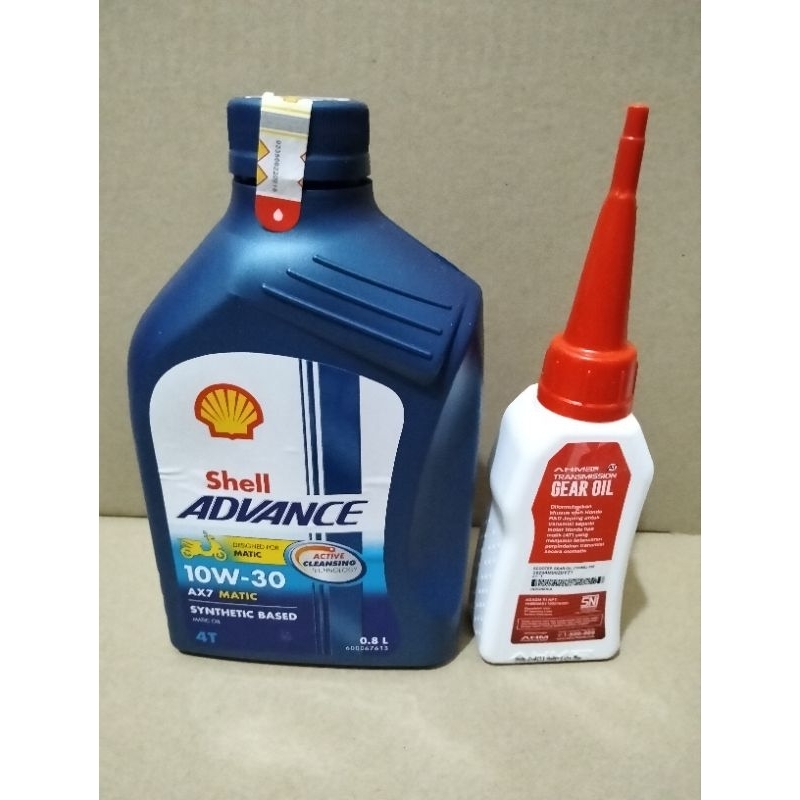 Jual Paket Oli Shell Advance AX7 Matic 10W-40 800ML Plus AHM Gear 120 ...