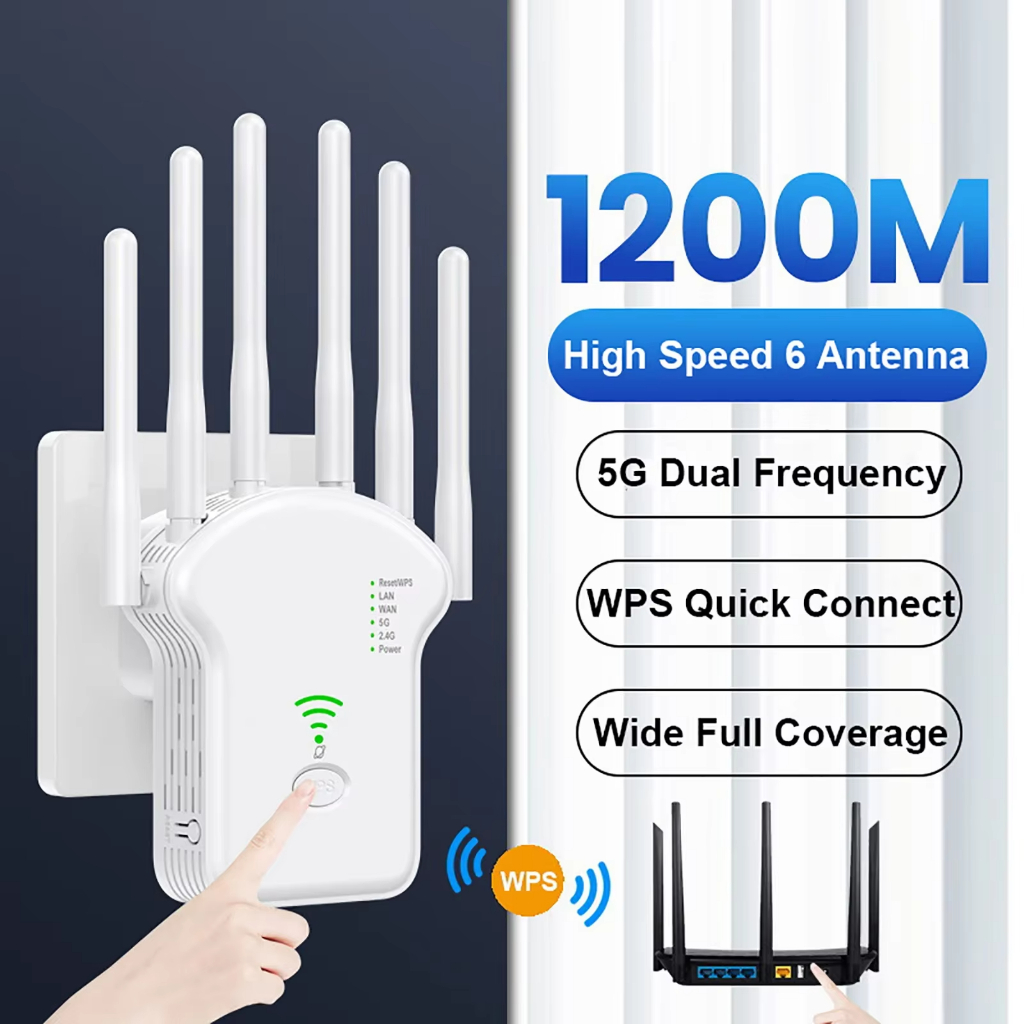 Jual 1200M WIFI REPEATER / 6 ANTENA WIRELESS REPEATER / NETWORK ...