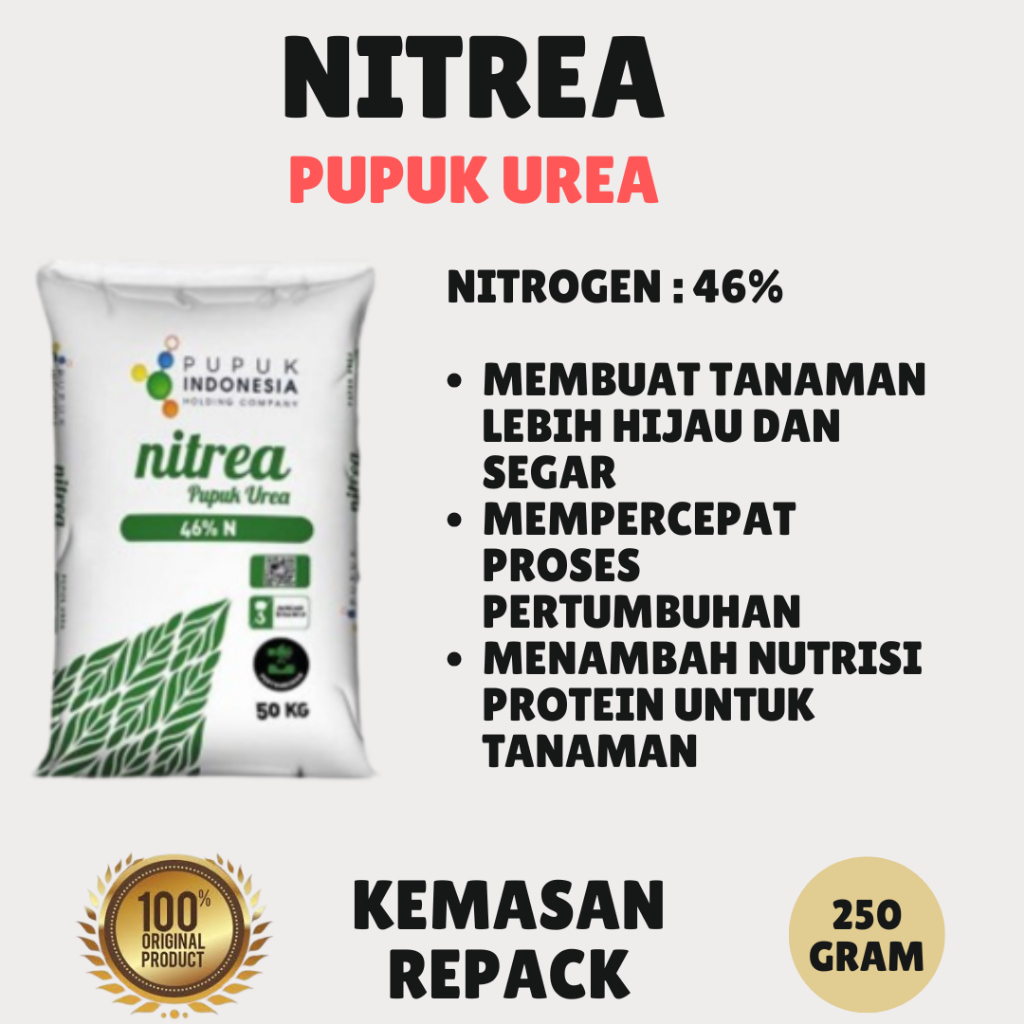 Jual Pupuk Urea 250 gram Nitrea Kemasan Repack Kujang Non Subsidi Penyubur Tanaman Buah Sayur ...