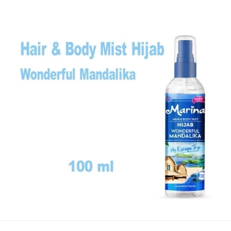 Jual Marina Body mist Spray Hijab Wonderful mandalika 100ml | Shopee ...