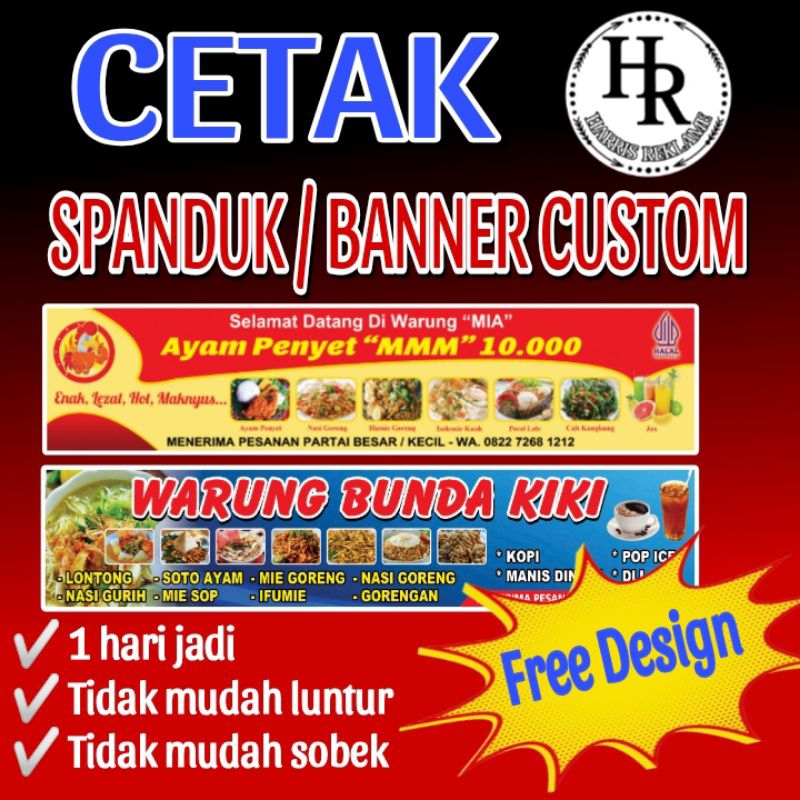 Jual Custom Cetak Spanduk Banner Baliho | Free Design | Shopee Indonesia