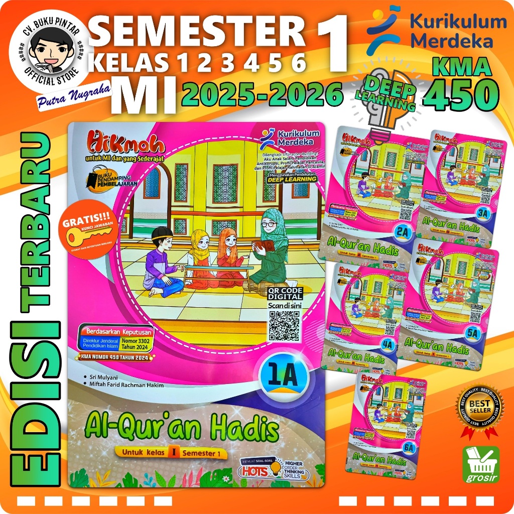 Jual LKS AL QUR AN HADIS HADIST MI KELAS 1 2 3 4 5 6 1-6 SEMESTER 1 & 2 2025-2026 KURIKULUM ...