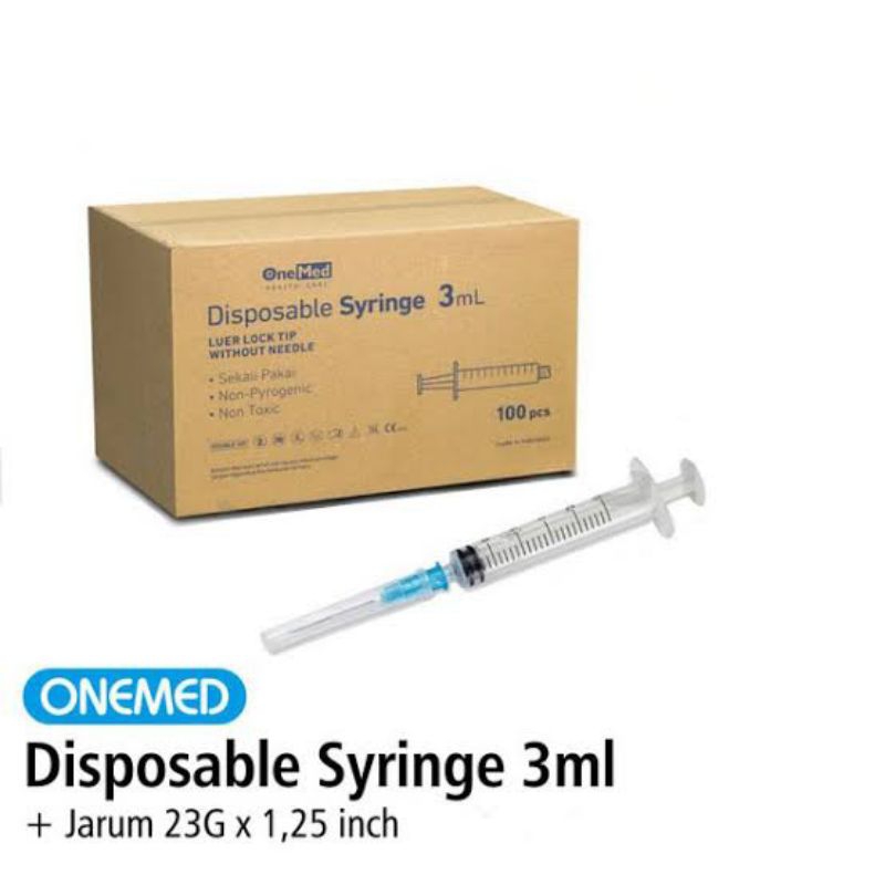 Jual Spuit 3 cc Onemed / Speed / Syringe (Perbox isi 100 pcs) | Shopee ...