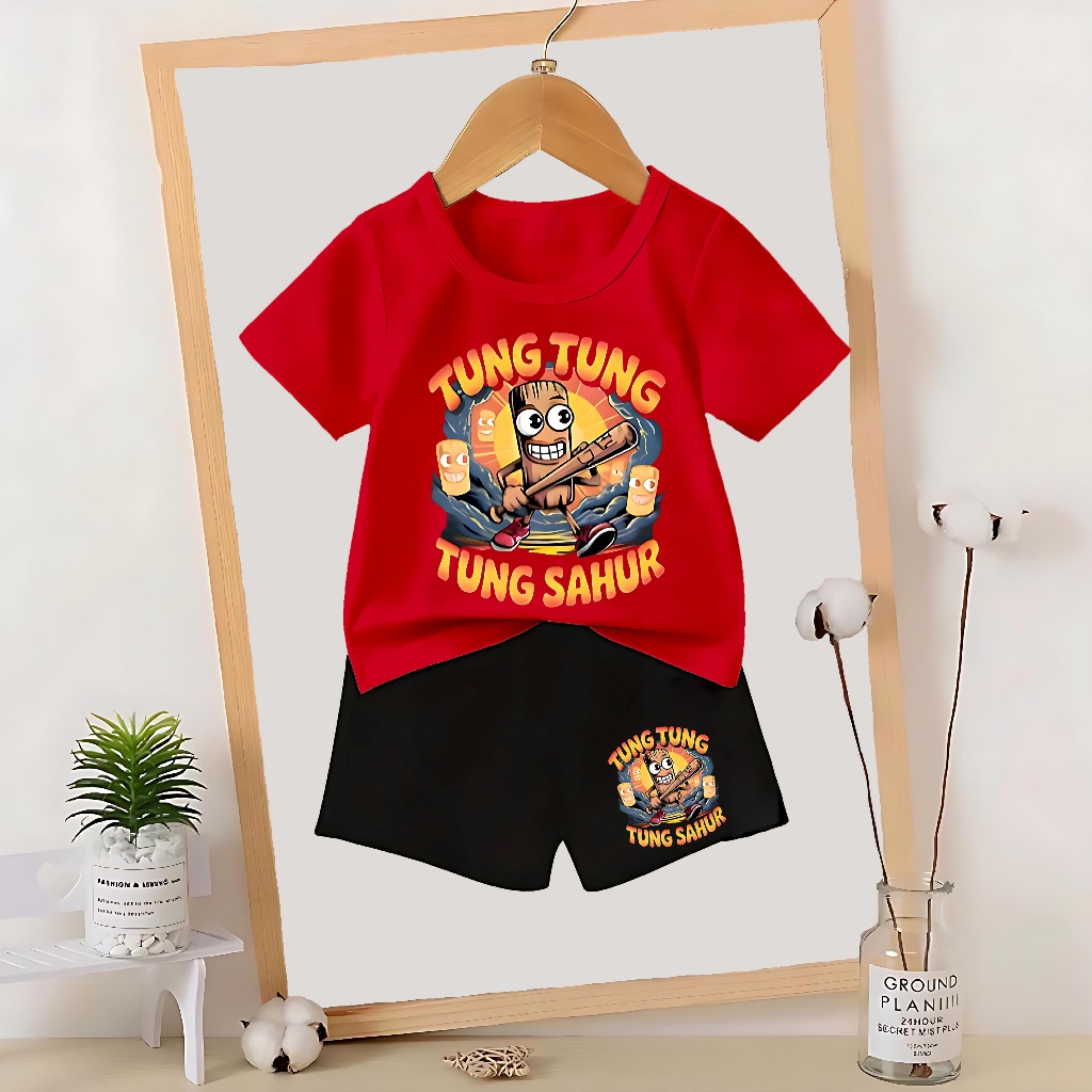 Jual Setelan Baju Dan Celana Gambar Karakter Tung Sahur - Untuk Usia 1 ...