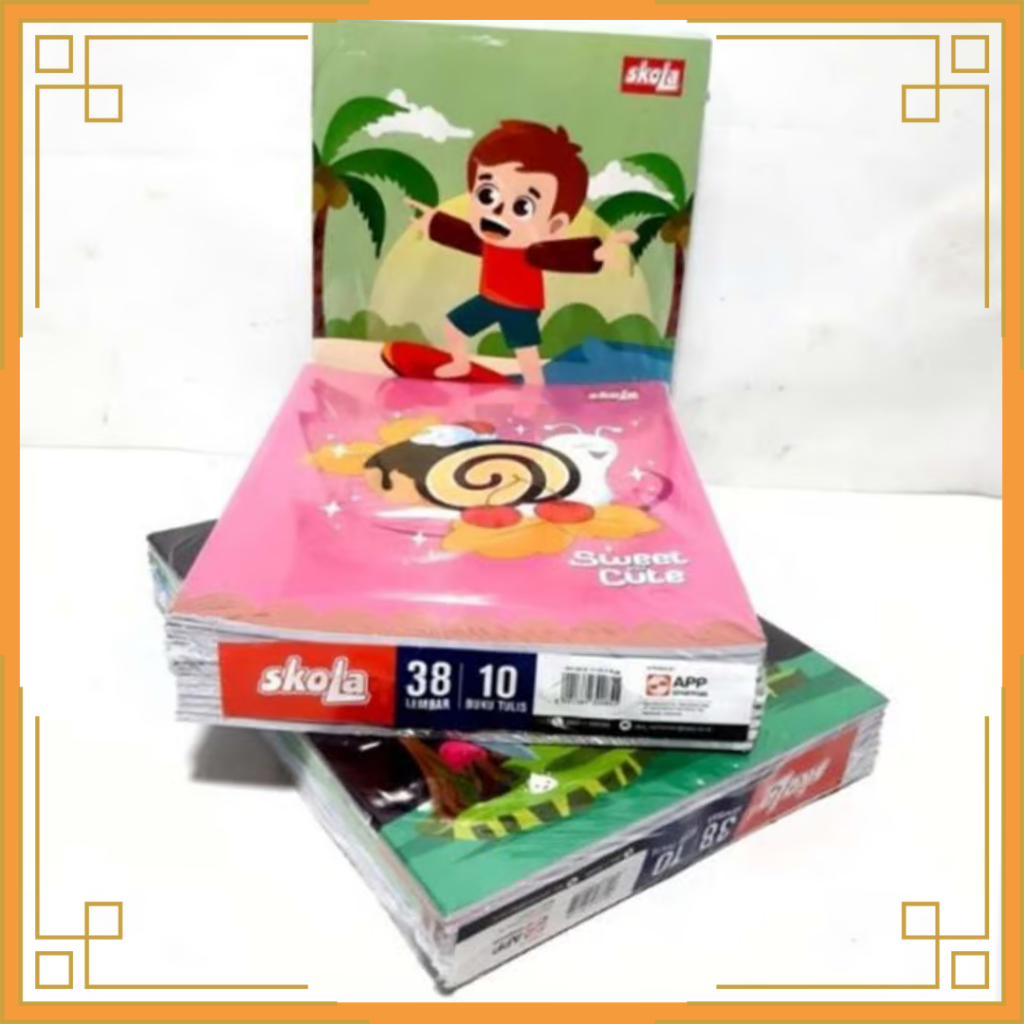 Jual SKOLA Buku Tulis Isi 38 Lembar (1 Pack isi 10 Pcs) | Shopee Indonesia