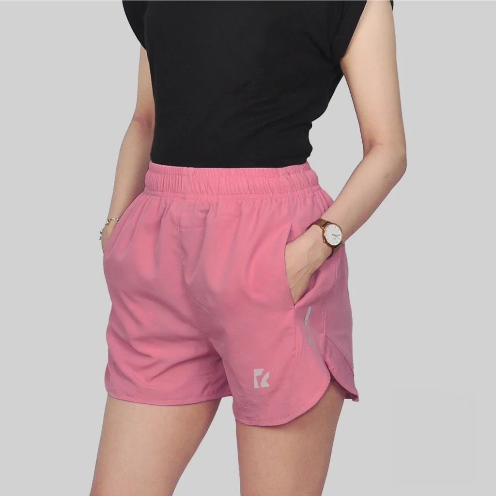 Jual GIANE Performance Ava - Celana Pendek Olahraga Wanita Polyester Reflective Logo Silver ...