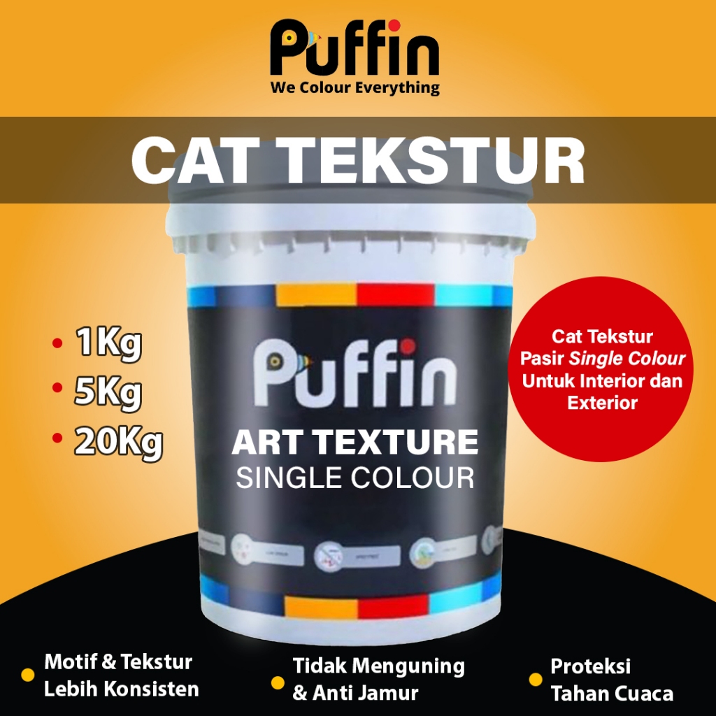 Jual Cat Tembok Texture Puffin Texture Exterior Interior 20 Kg | Shopee ...