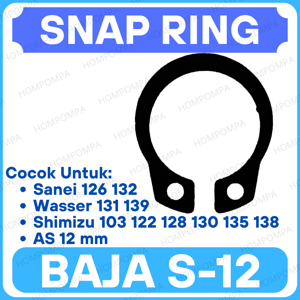 Jual SNAPRING S12 SNAP RING S 12 ADT - AS 12mm SPAREPART POMPA AIR KLIP | Shopee Indonesia