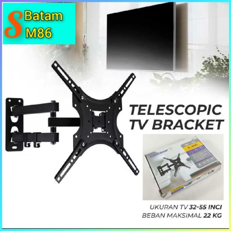 Jual BRACKET X400 /TELESCOPIC BRACKET TV UNIVERSAL UNTUK UKURAN TV 32 ...