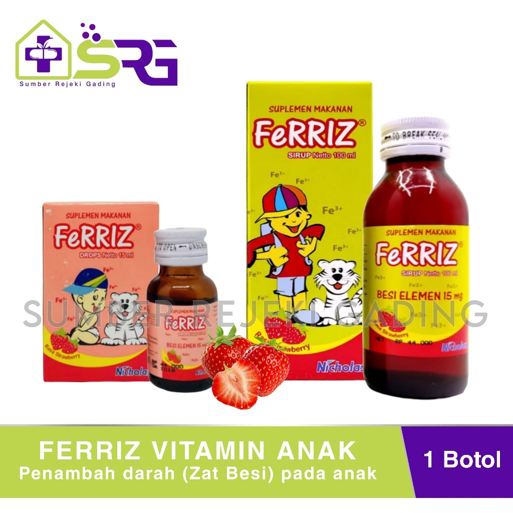 Jual Ferriz Sirup/Drop Vitamin Zat Besi Anak Mengatasi Kekurangan Zat ...