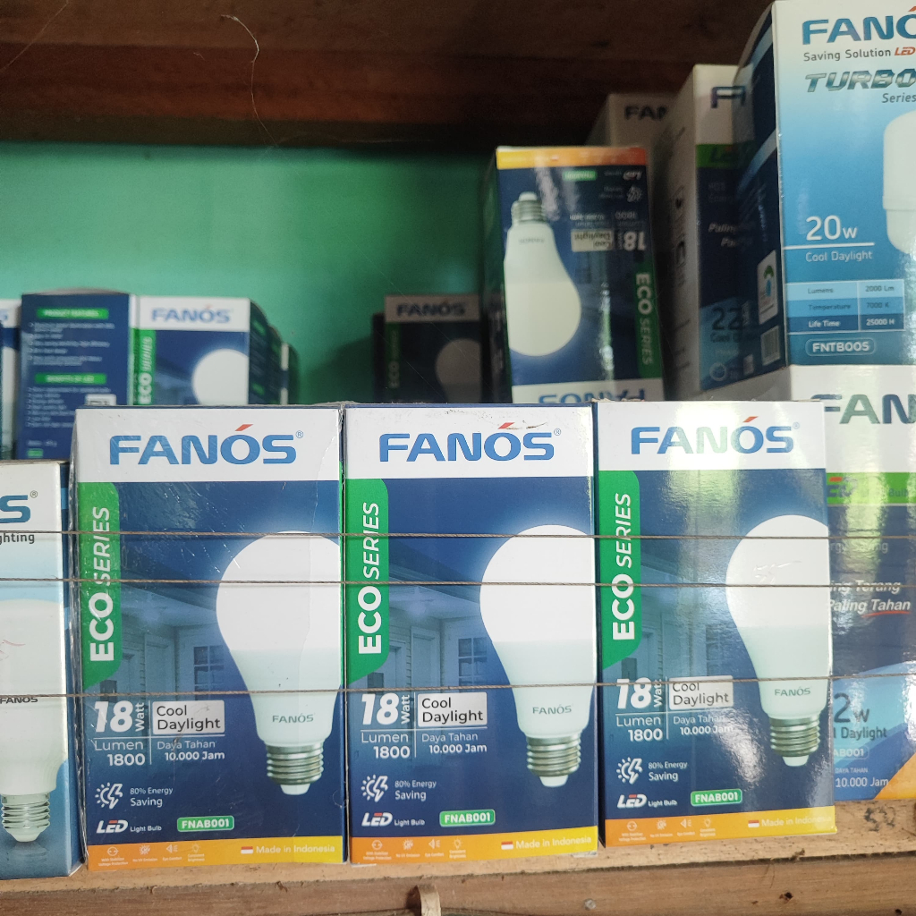 Jual Lampu Bohlam LED FANOS ECO 12W 15W 18W 22W Cahaya Putih Cool Daylight Lampu Hemat Energi ...