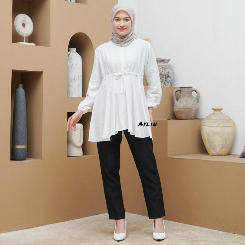 Jual atasan bluse korean styil Mecca Tunik - Tunik Polo Linen - Atasan ...