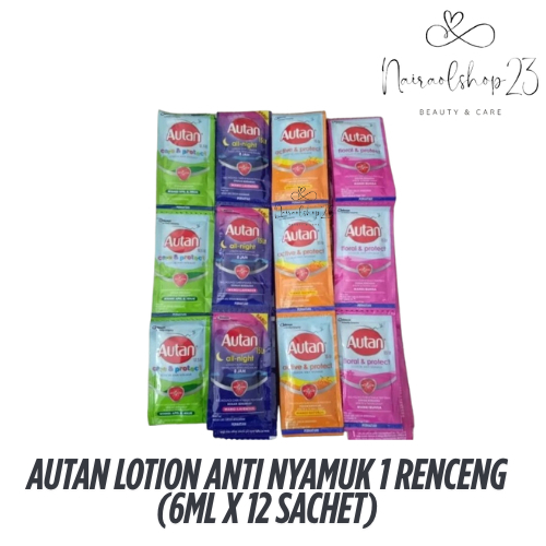 Jual Autan Lotion Anti Nyamuk 1 Renceng (6ml x 12 Sachet) | Shopee ...