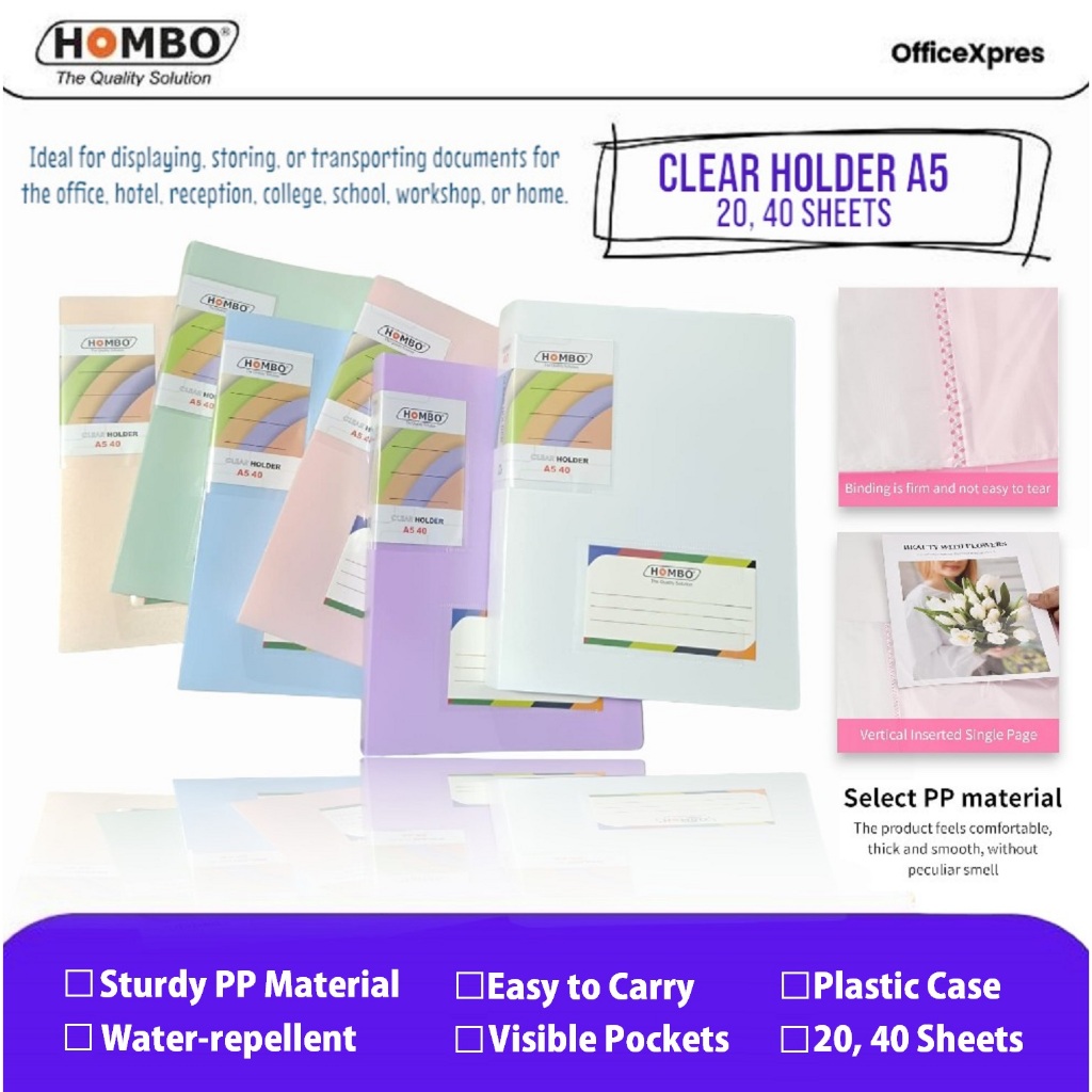 Jual Clear Holder A5 20 Lembar / Clear Holder 40 Lembar A5 / Display ...