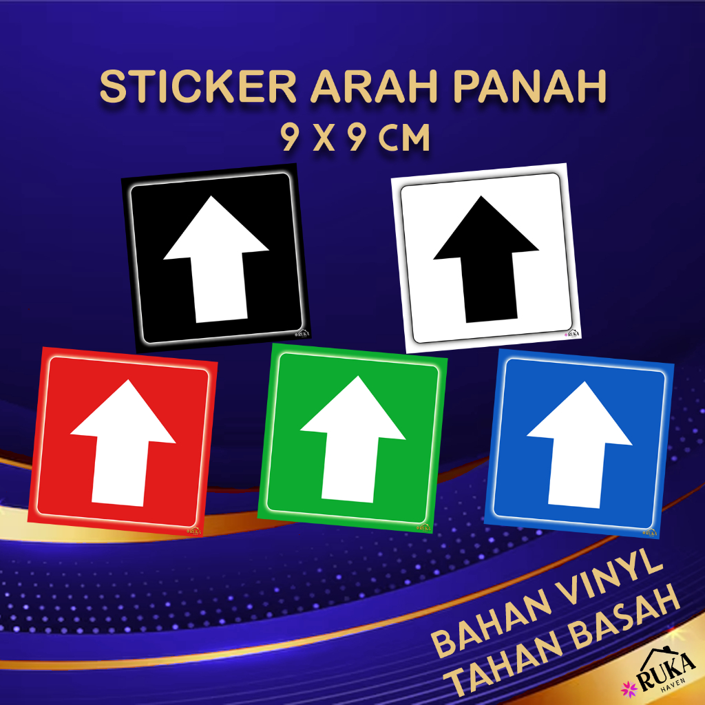 Jual ️𝙍𝙪𝙠𝙖 𝙃𝙖𝙫𝙚𝙣 Sticker Arah Tanda Panah 9 x 9 cm Stiker Ruka Haven ...