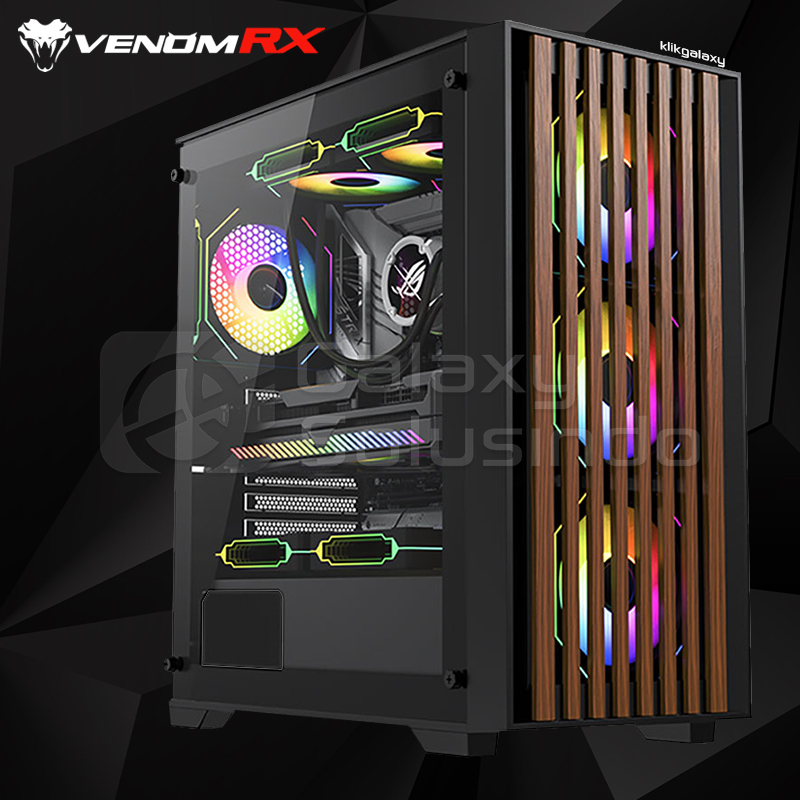 Jual VenomRX RIVA Tempered Glass ATX Black Gaming Case | Shopee Indonesia