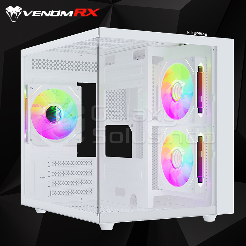 Jual VenomRX DAEMON S6 Tempered Glass M- ATX White Gaming Case | Shopee ...