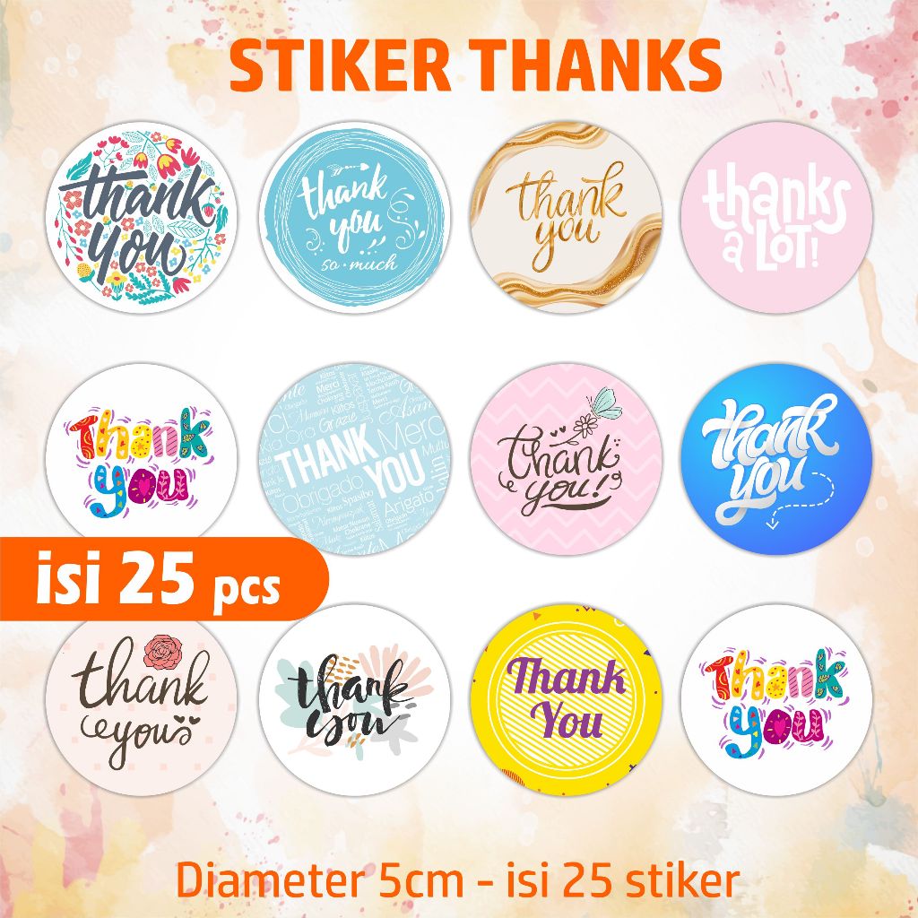 Jual Stiker Thanks - Sticker thanks - Stiker Terimakasih | Shopee Indonesia